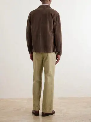 DRAKE'S Suede Chore Jacket - Brown