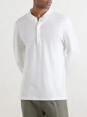 Brunello Cucinelli Linen And Cotton-blend Henley T-shirt