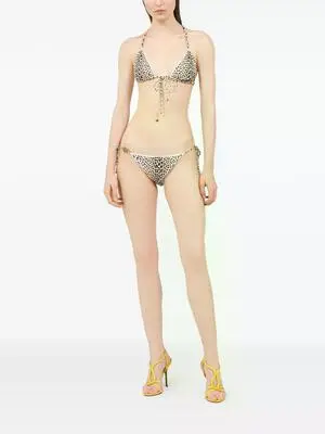 Roberto Cavalli Animal Print Tie Side Bikini - Neutrals