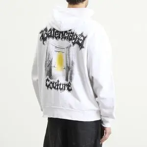 Balenciaga Metal Merch Oversized Zip-up Hoodie - White