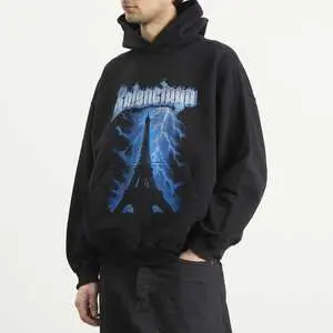 Balenciaga Metal Merch Paris Hoodie - Black