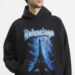Balenciaga Metal Merch Paris Hoodie - Black