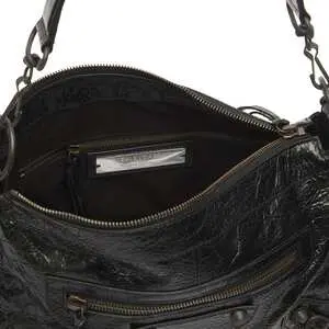 Balenciaga Le City Moto Leather Bag - Black