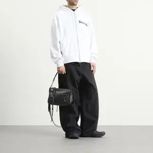 Balenciaga Le City Moto Leather Bag - Black