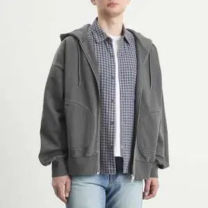 FRIZMWORKS Og Pigment Dyed Zip Hoodie - Charcoal