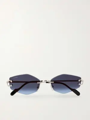 Cartier Round Frame Sunglasses - Silver
