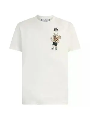 Philipp Plein Round-neck T-shirt New York Tennis Patch - Neutrals