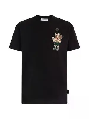 Philipp Plein Round Neck T-shirt New York Tennis Patch - Black