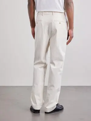 Hartford Straight-leg Pleated Cotton Woven Trousers