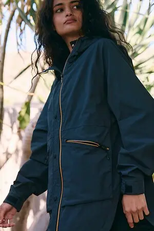 Free People Singin' In The Rain Packable Rain Jacket - Black