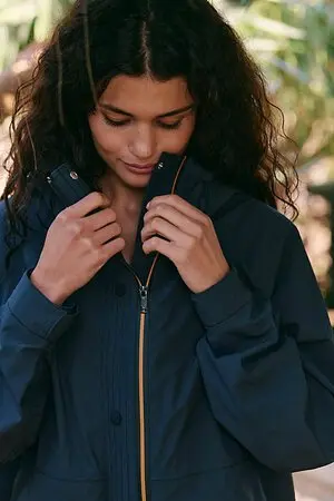 Free People Singin' In The Rain Packable Rain Jacket - Black
