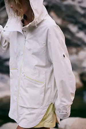 Free People Singin' In The Rain Packable Rain Jacket - Painted White