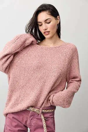 Free People Shoreline Softspun Knit Pullover - Dusty Cedar
