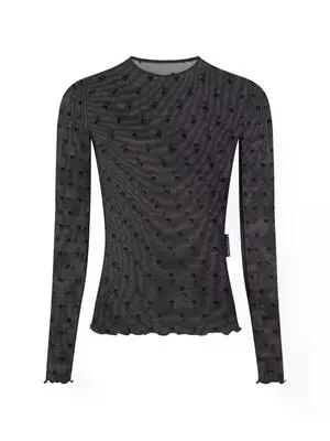 MARINE SERRE Moon Mesh Top - Black