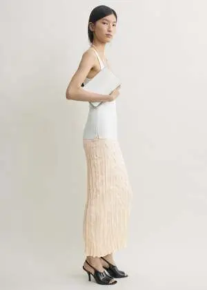 TOTEME Crinkled Knit Skirt - Beige