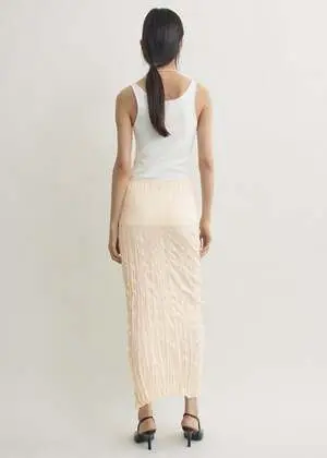 TOTEME Crinkled Knit Skirt - Beige