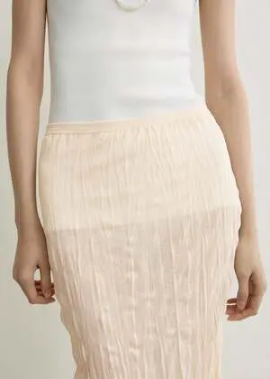 TOTEME Crinkled Knit Skirt - Beige