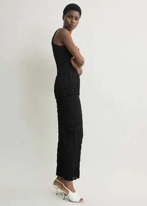 TOTEME Crinkled Knit Ankle Length Skirt