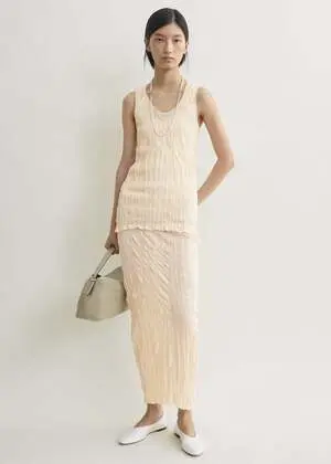 TOTEME Crinkled Knit Tank - Beige
