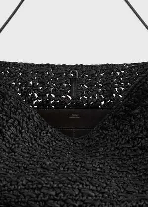 TOTEME Belted Paper Raffia Tote - Black