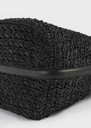 TOTEME Belted Paper Raffia Tote - Black