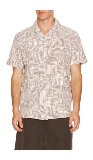 FAIR HARBOR Castaway Textured Camp Shirt In . Also