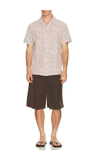 FAIR HARBOR Castaway Textured Camp Shirt In . Also