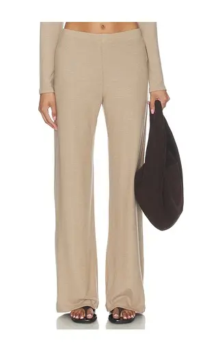 LESET Lauren Wide Leg Pant - Nude