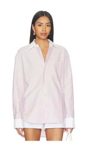 MOTHER The Roomie Frenchie Shirt - Rose