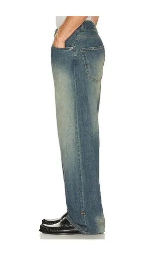 We11Done Piercing Detail Denim Jeans - Blue