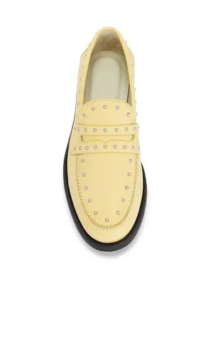 DUKE + DEXTER Wilde Studded Penny Loafer - Cream