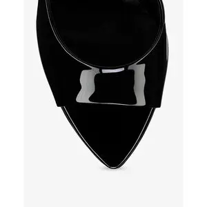 CHRISTIAN LOUBOUTIN Miss Z Mule 100 Patent-leather Heeled Mules - Black