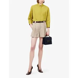 BLAZÉ MILANO Marisa Selle Pleated Woven Shorts