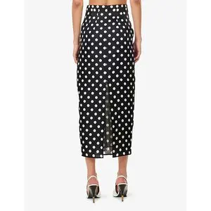Khaite Winton Polka-dot Silk Maxi Skirt