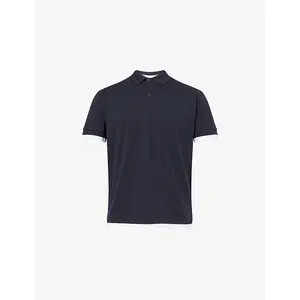 7 For All Mankind Double-layer Collared Cotton Polo Top