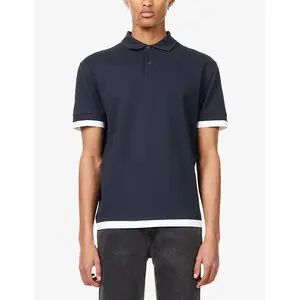 7 For All Mankind Double-layer Collared Cotton Polo Top