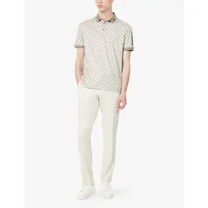J. Lindeberg Tour Tech-print Woven Polo Shirt