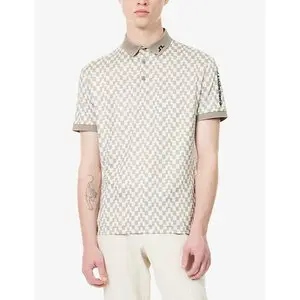 J. Lindeberg Tour Tech-print Woven Polo Shirt