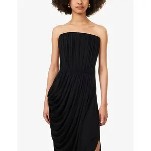 Stella McCartney Draped Boned Square-neck Crepe-jersey Maxi Gown