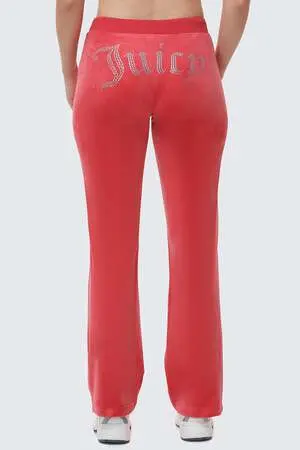 Juicy Couture Og Big Bling Velour Track Pants - Maraschino