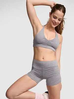 Pink Relay™ Ruched Bun Shorts - Grey