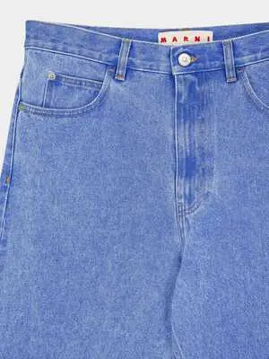 Marni Organic Denim Wide-leg Jeans - Blue