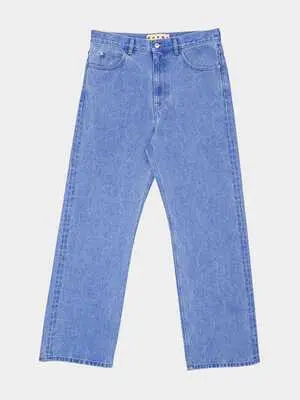 Marni Organic Denim Wide-leg Jeans - Blue