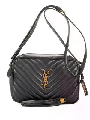 Saint Laurent Lou Camera Chevron-quilted Shoulder Bag - Grey