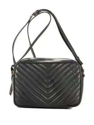 Saint Laurent Lou Camera Chevron-quilted Shoulder Bag - Grey