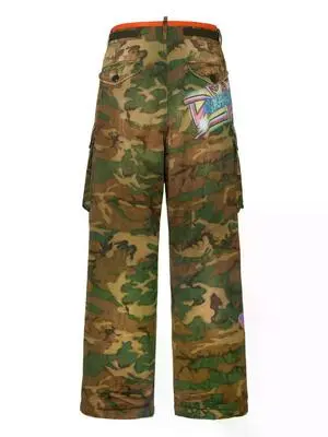 Dsquared2 Camouflage-pattern Cargo Trousers With Studded Embellishments