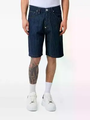 Philipp Plein Pinstriped Denim Shorts