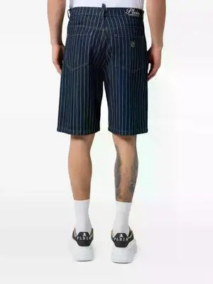 Philipp Plein Pinstriped Denim Shorts