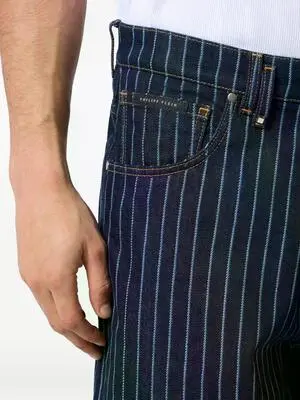 Philipp Plein Pinstriped Denim Shorts