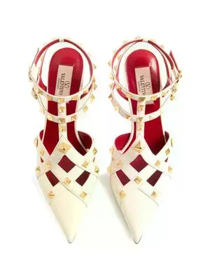 Valentino Garavani Studded Kidskin Pumps 100mm - Neutrals